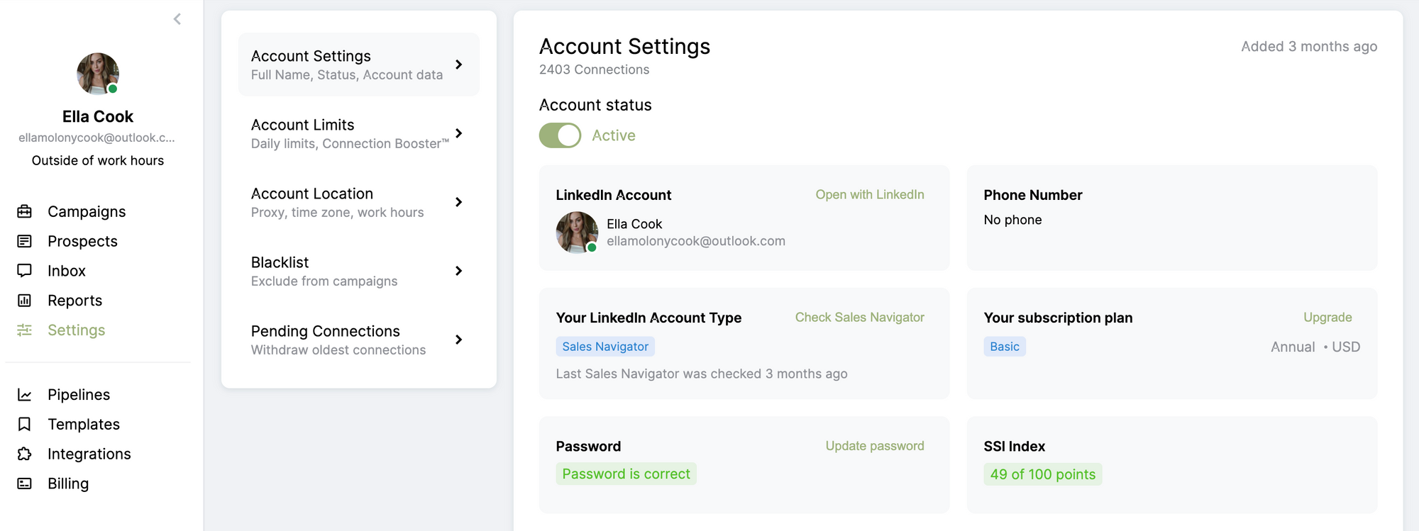 Account Settings